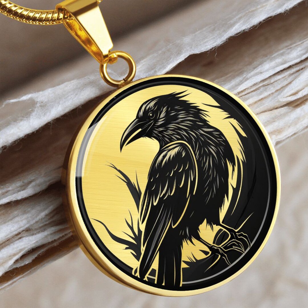Personalized Crow Necklace, Raven Pendant, Gothic Jewelry, Crow Gifts ...