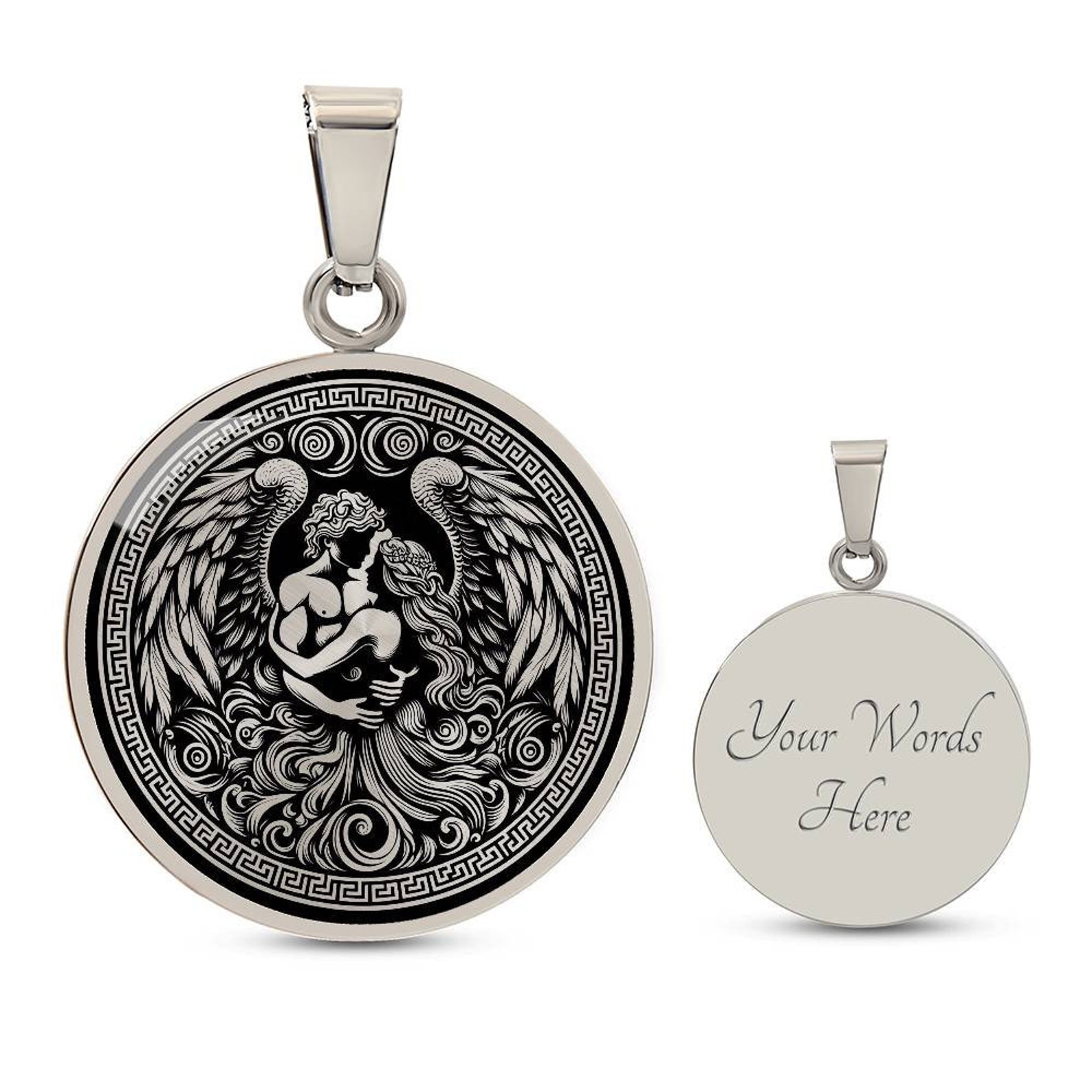 Eros & Psyche Necklace, Cupid and Psyche Pendant, Mythology Gift ...