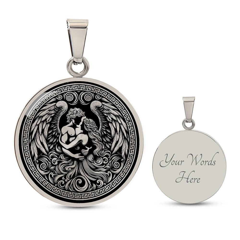 Eros & Psyche Necklace, Cupid and Psyche Pendant, Mythology Gift ...