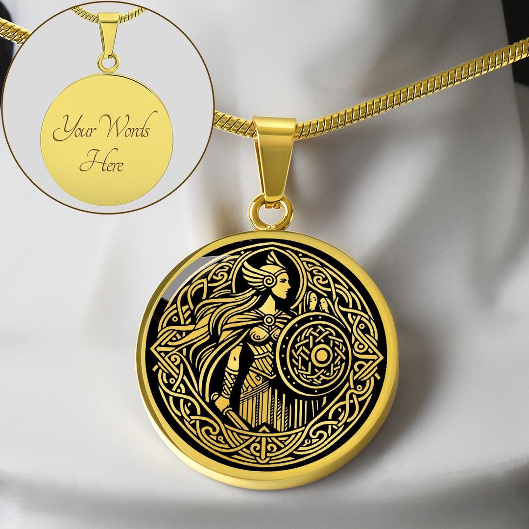 Personalized Shieldmaiden Necklace, Shield Maiden Pendant, Valkyrie ...