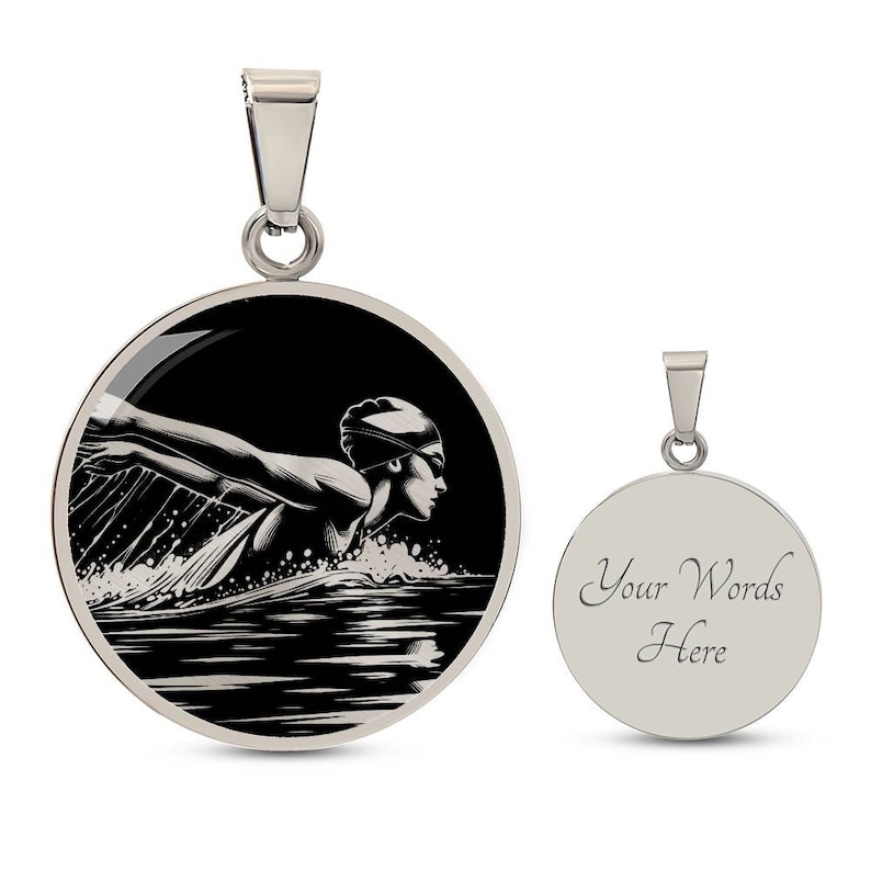 Personalized Swimming Necklace, Swimming Gift for Women, Swimmer ...