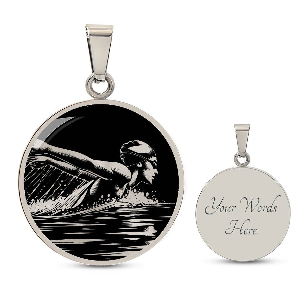 Personalized Swimming Necklace, Swimming Gift for Women, Swimmer ...