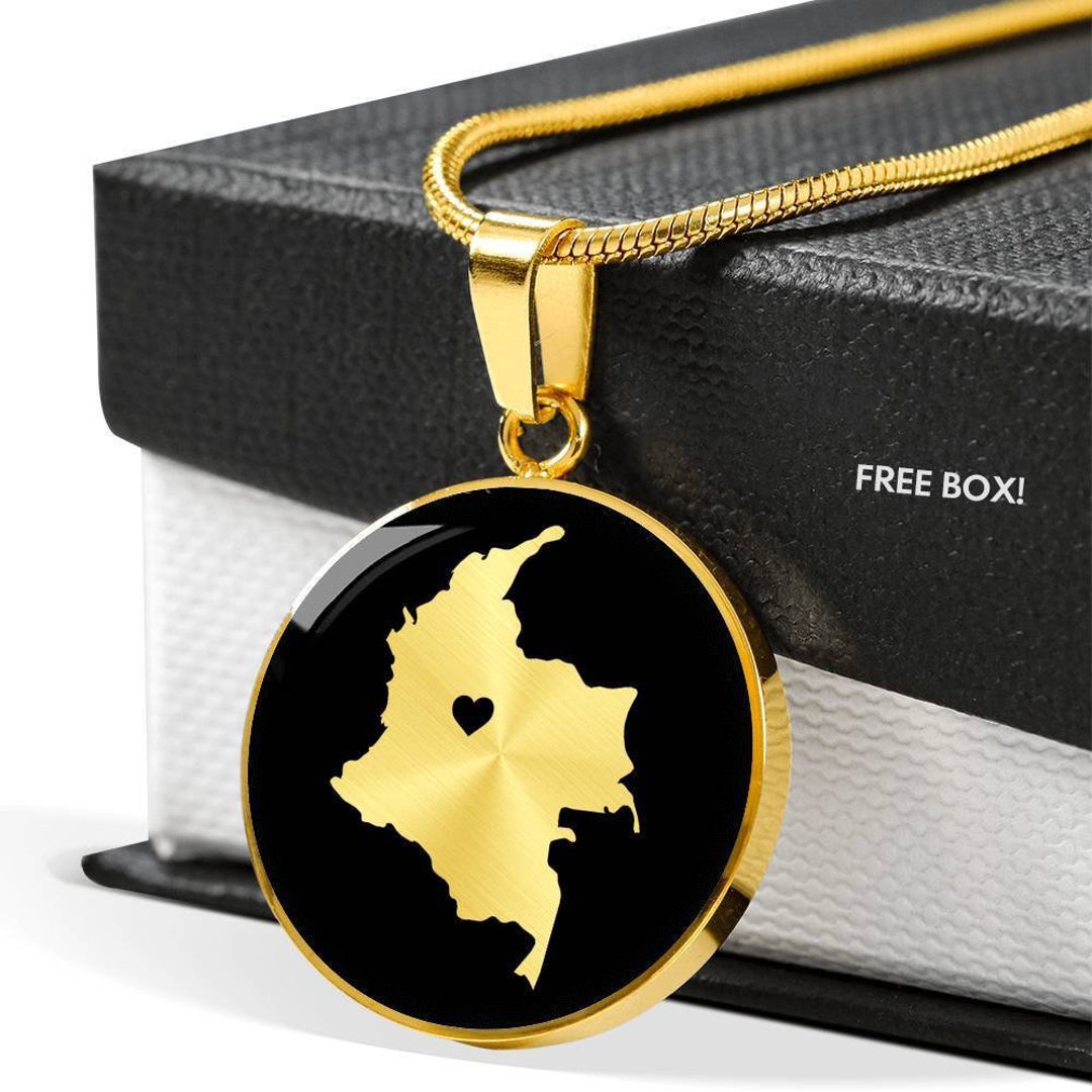 Personalized Colombia Necklace, Colombia Gift, Colombia Pendant ...