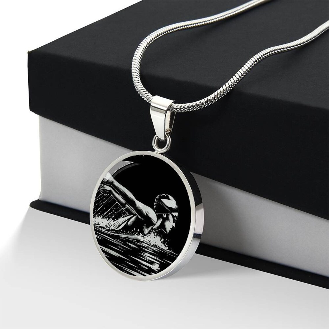 Personalized Swimming Necklace, Swimming Gift for Women, Swimmer ...