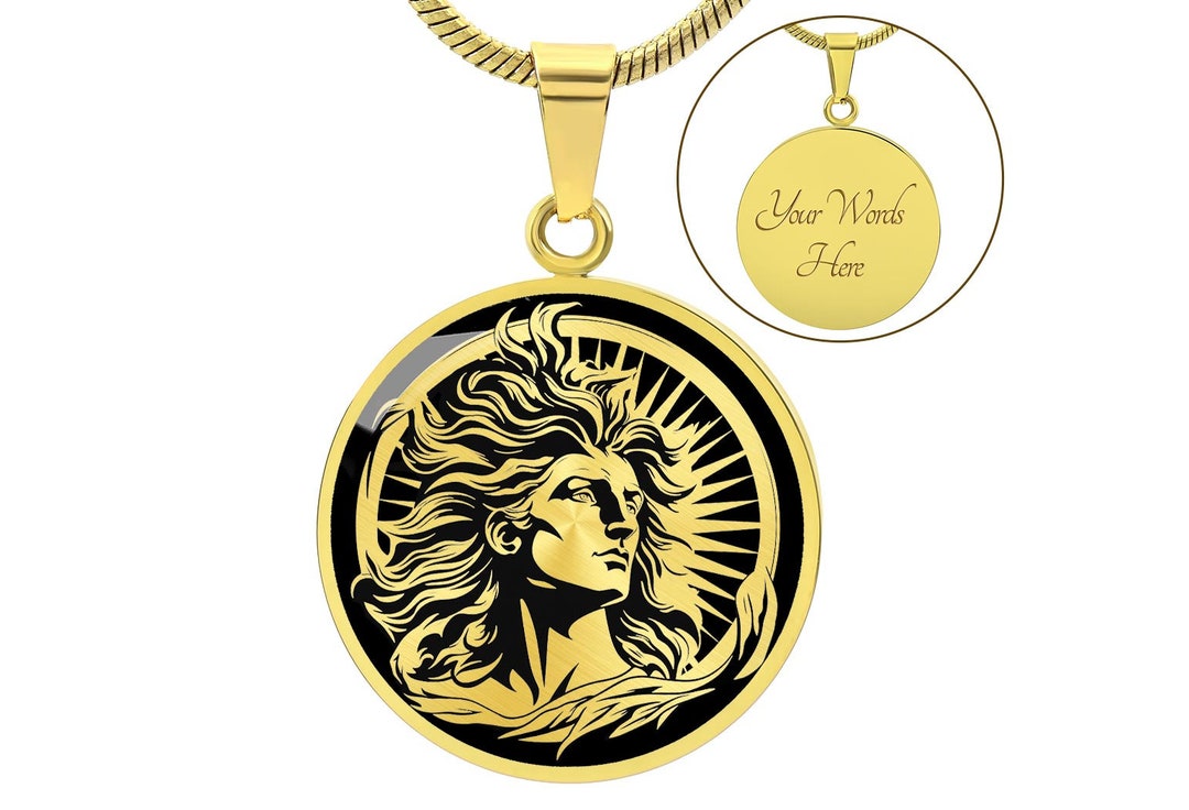 Personalized Helios Necklace, Helios Pendant, Greek Sun God, Greek ...