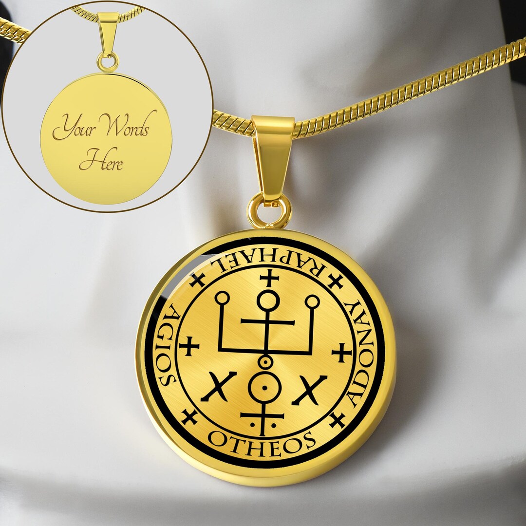 Sigil of Archangel Raphael Necklace, God Heals, Seal of Raphael Pendant ...