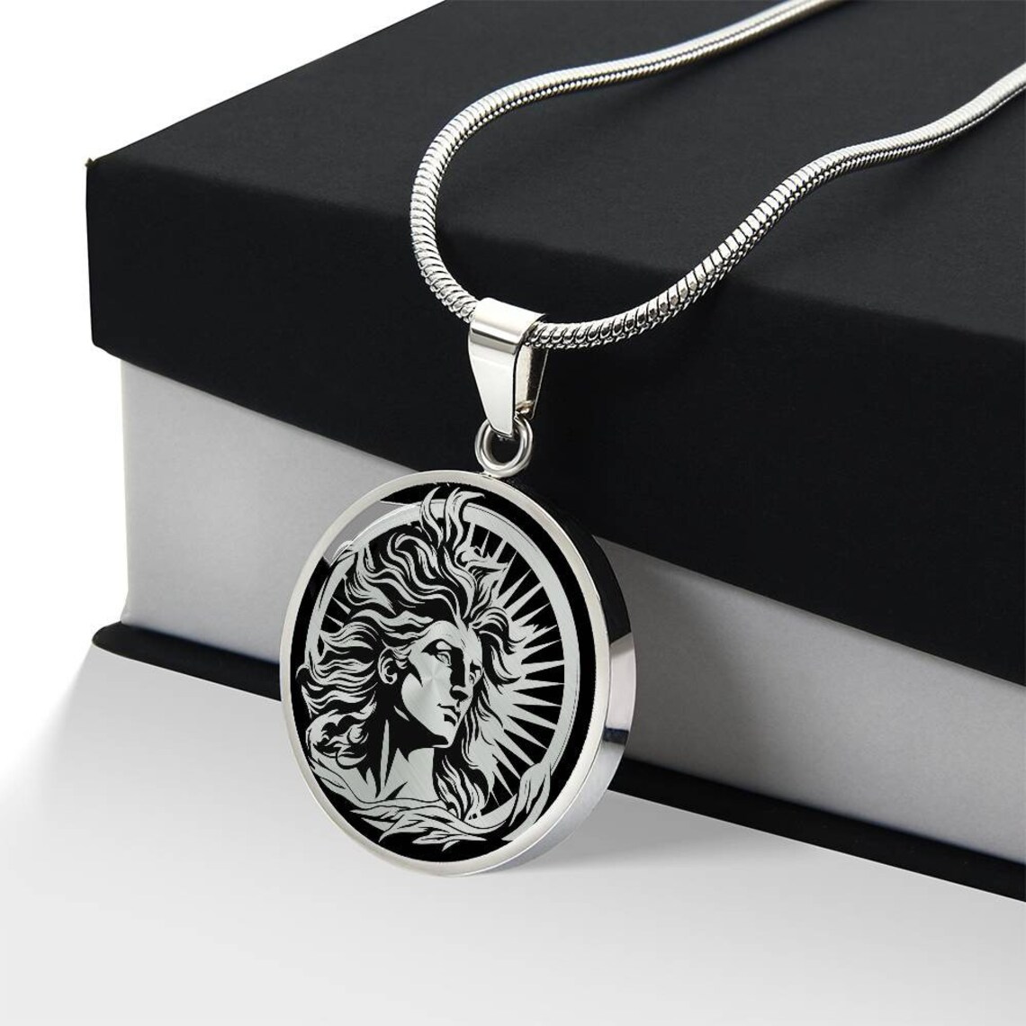 Personalized Helios Necklace, Helios Pendant, Greek Sun God, Greek ...