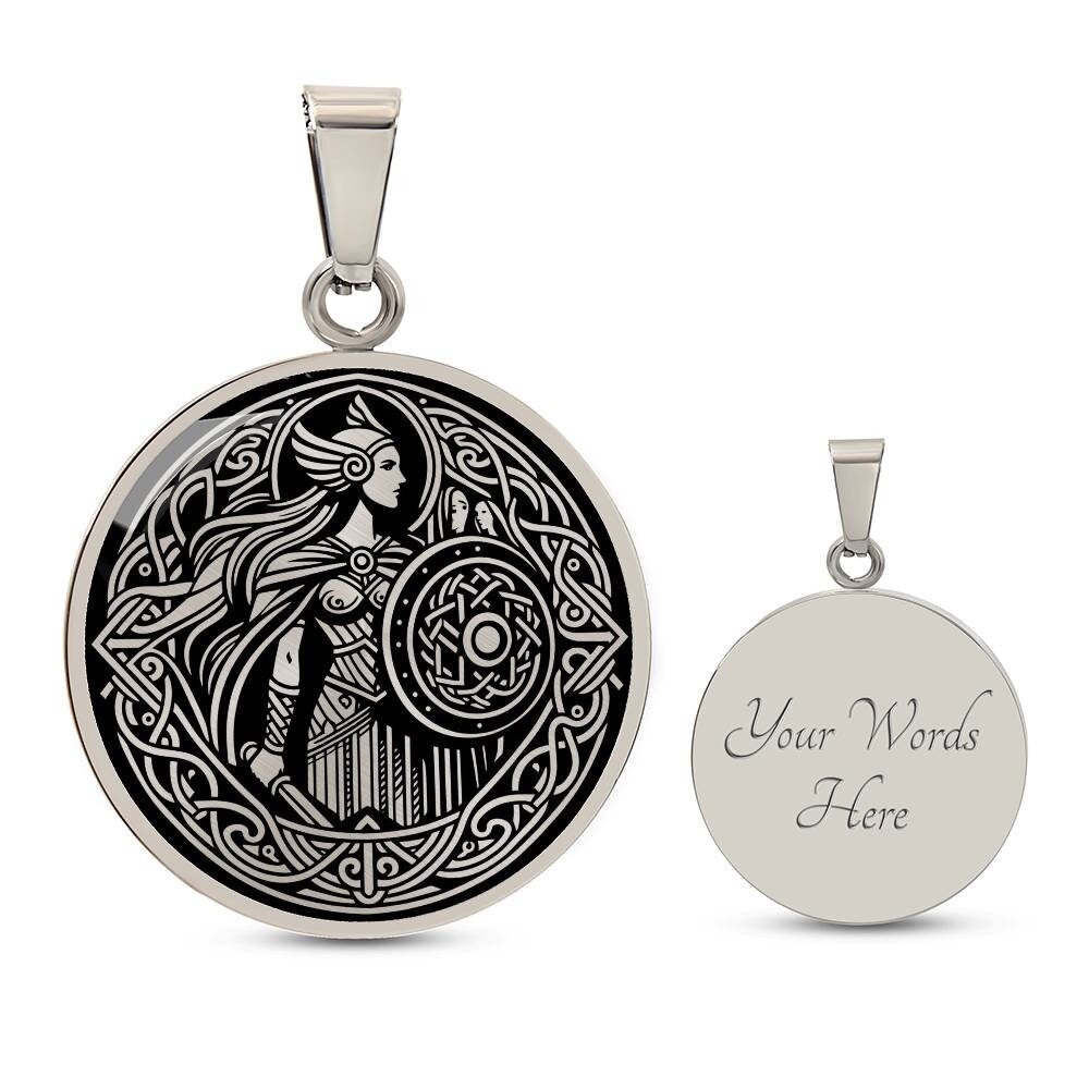 Personalized Shieldmaiden Necklace, Shield Maiden Pendant, Valkyrie ...