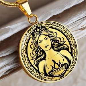 Hestia Necklace, Greek Goddess of the Hearth, Greek Mythology Gift ...