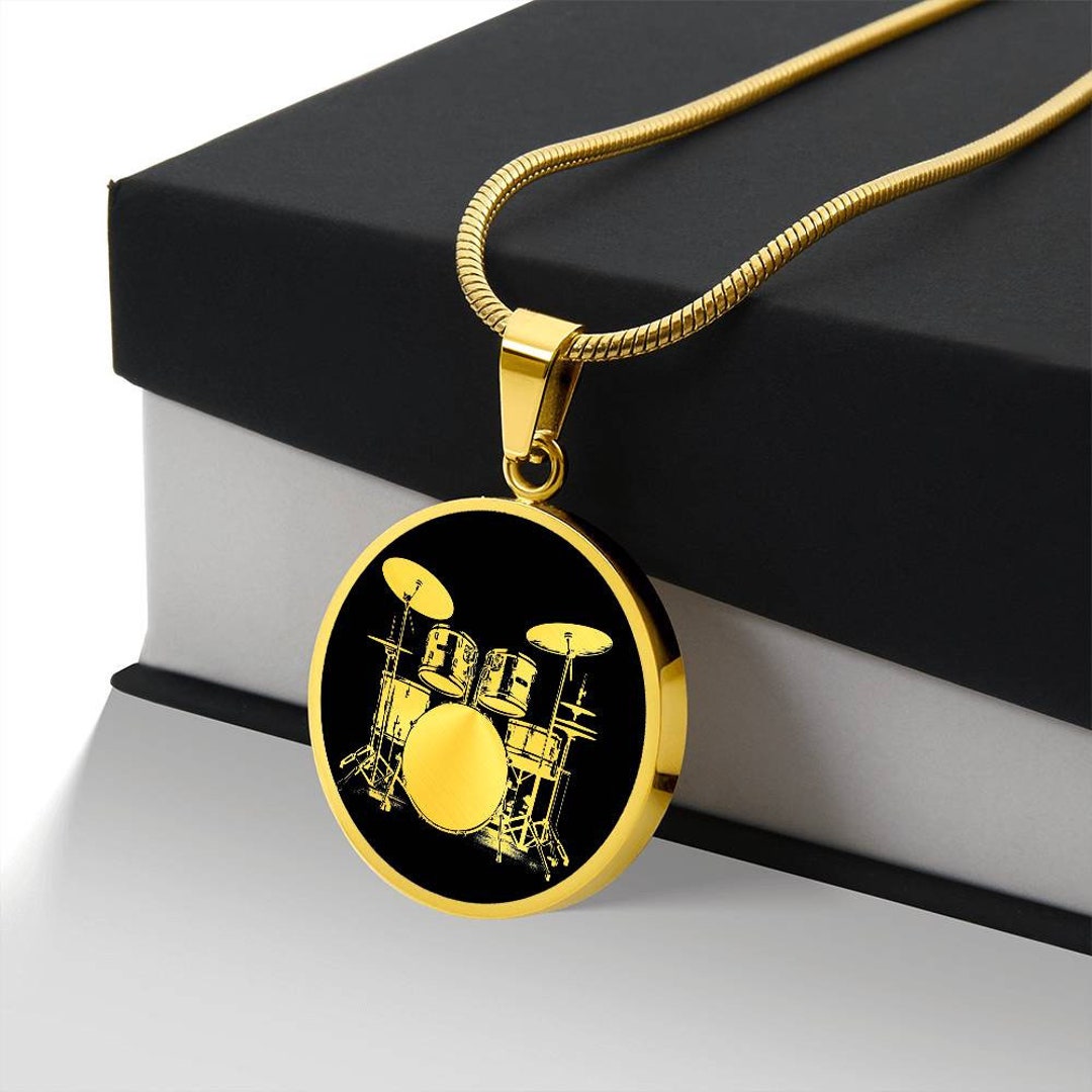 Personalized Drum Set Necklace, Drums Gifts, Jazz Necklace, Drummer ...