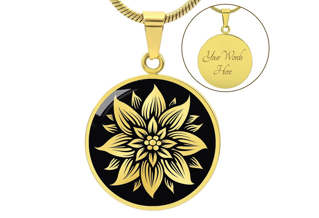 Personalized Edelweiss Necklace, Edelweiss Gift for Women, Edelweiss ...
