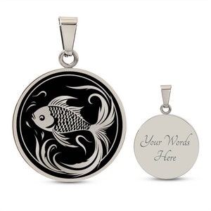 Personalized Goldfish Necklace, Goldfish Gift, Goldfish Pendant, Gold ...