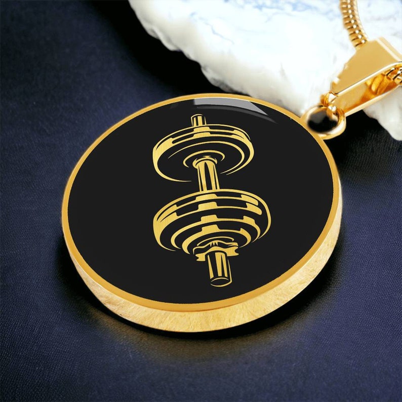 Personalized Dumbell Necklace, Dumbell Pendant, Dumbell Jewelry ...