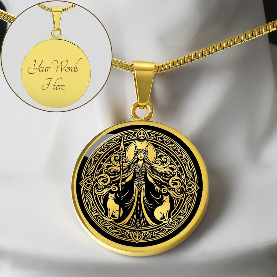 Personalized Freya Necklace, Freyja Necklace, Norse Goddess of Magic and War, Pagan Jewelry ...