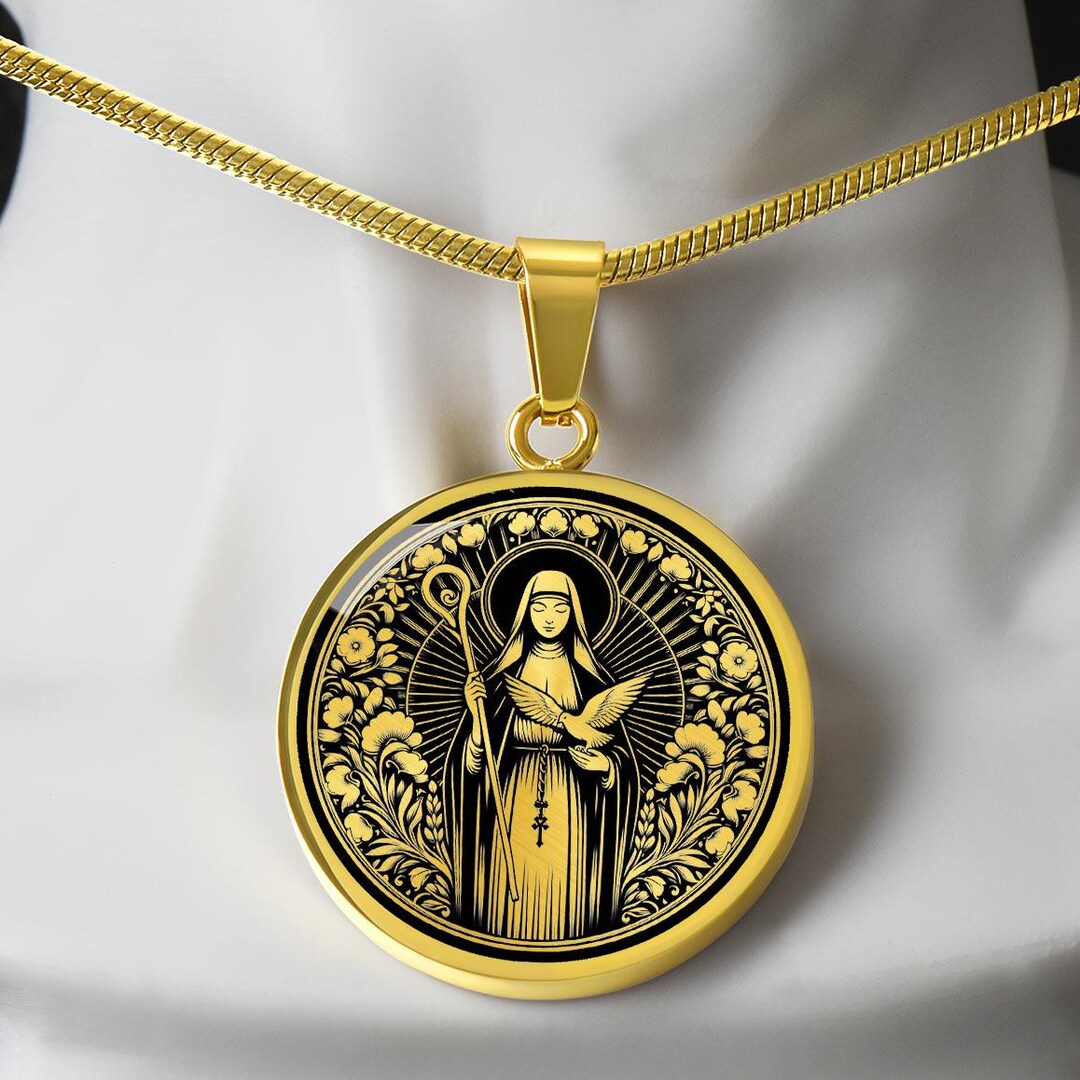 Saint Scholastica Necklace, Patron Saint of Education and Nuns ...