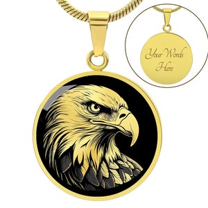 Personalized Eagle Necklace, Bald Eagle Gift, Eagle Pendant ...