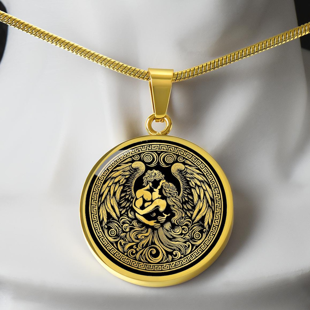 Eros & Psyche Necklace, Cupid and Psyche Pendant, Mythology Gift ...