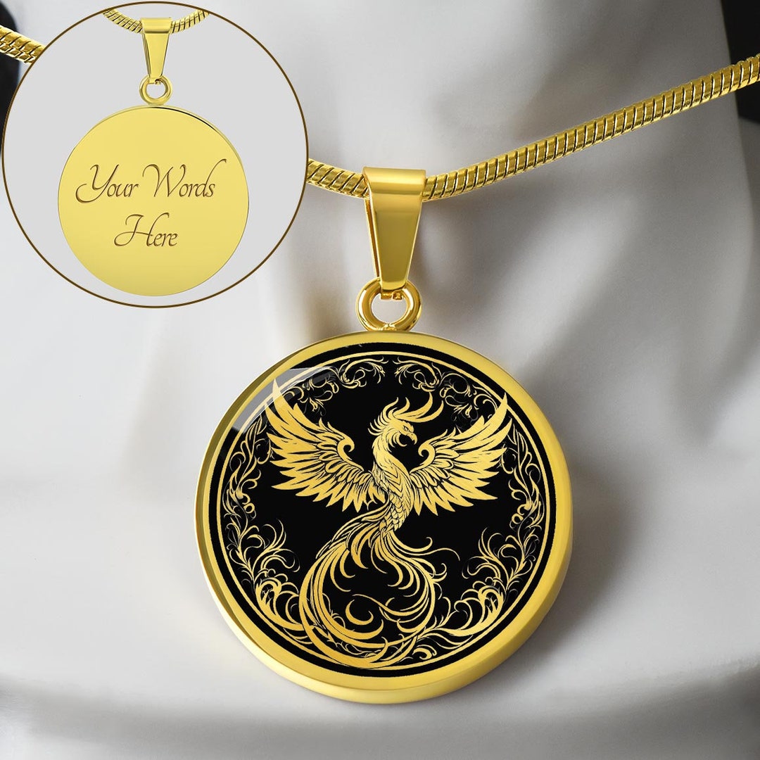 Personalized Phoenix Necklace, Phoenix Pendant, Rebirth Necklace ...