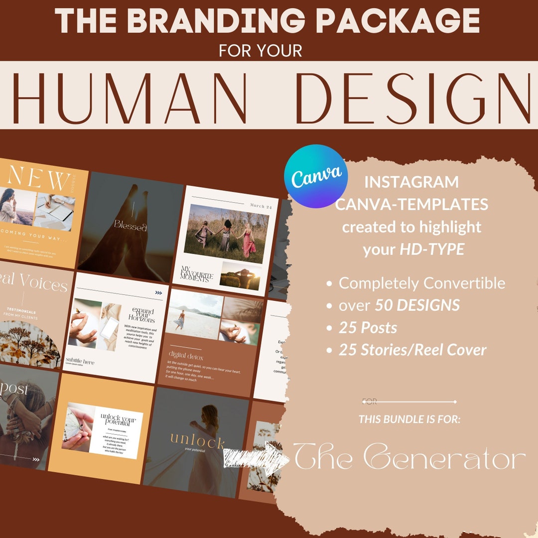 Canva Templates for Your HUMAND DESIGN Type, Branding Starter Pack ...