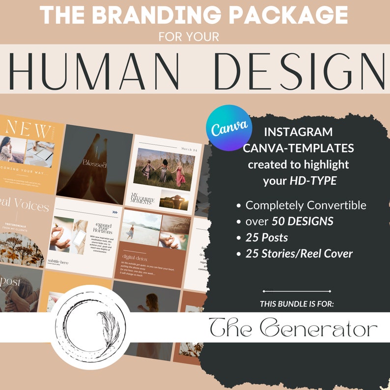 Generator: Canva Templates for Your HUMAN DESIGN Type, Branding Starter ...