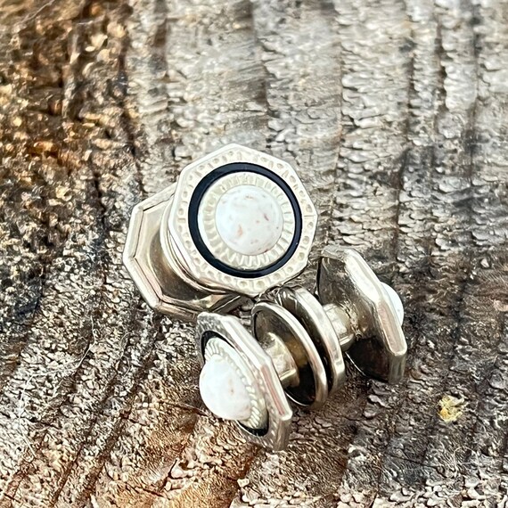 Vintage 1920s 1930s Snap Cuff Buttons Cufflinks Black… - Gem