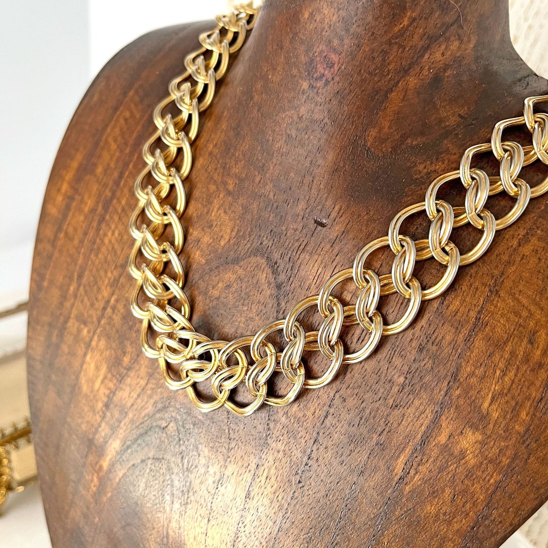 Cool Chunky 70s Choker Chain Necklace - Etsy