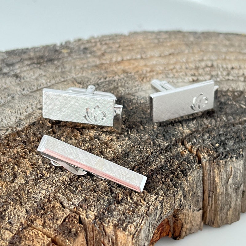 Cufflink Tie Bar Set - Etsy