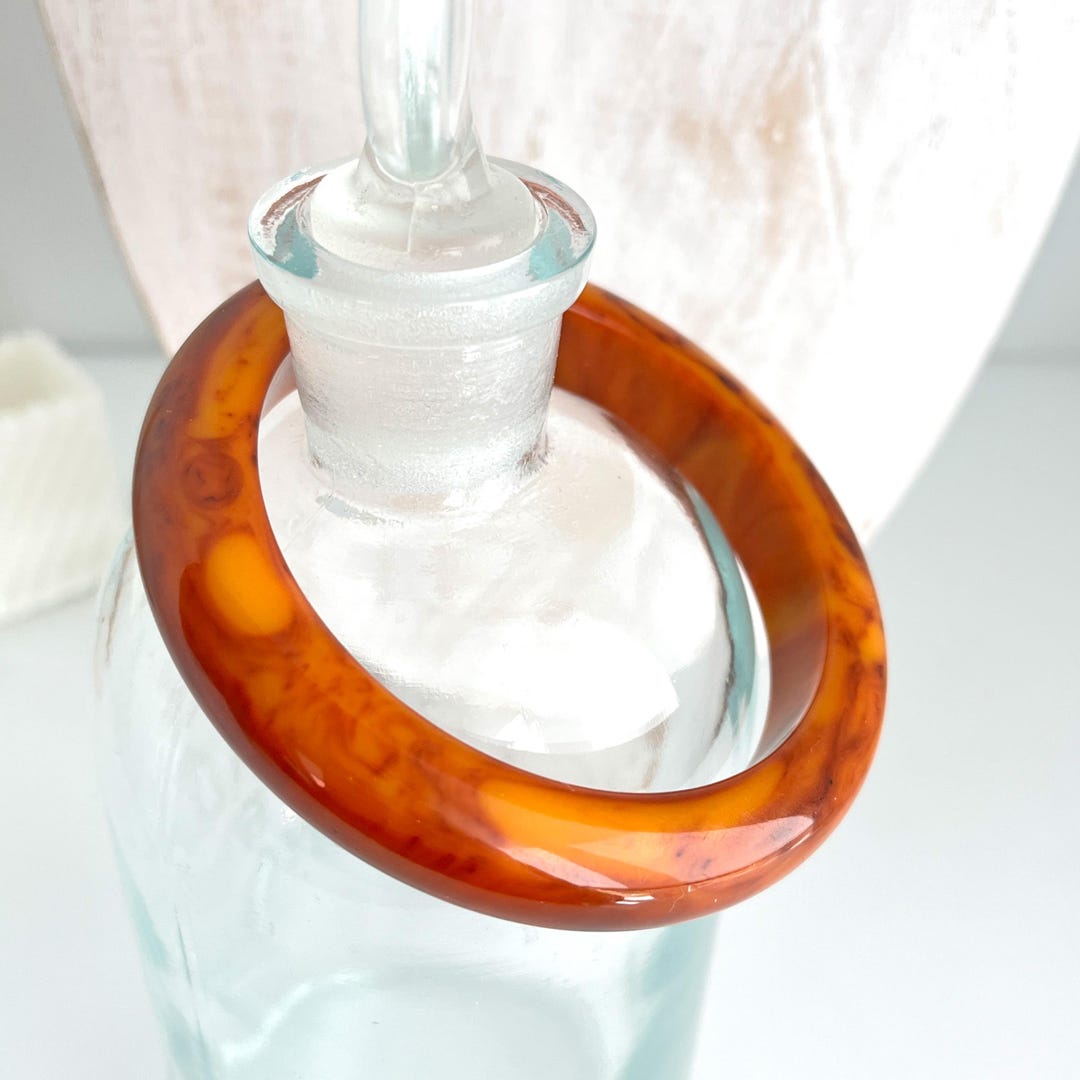 Vintage Yellow Brown Mottled Marbled Bakelite 1940s Bracelet Bangle - Etsy