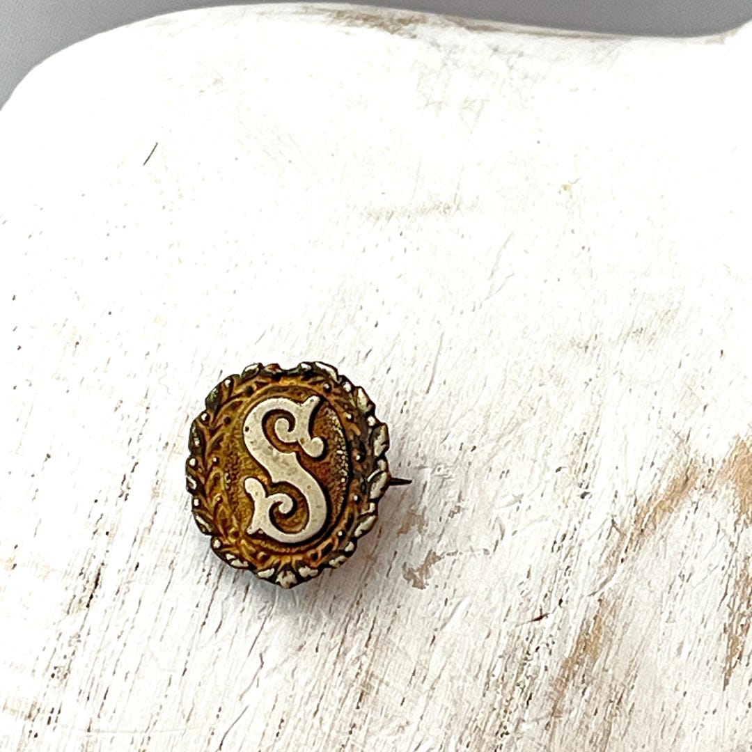 Antique Victorian Cursive Letter S Initial Monogram Brooch Pin - Etsy