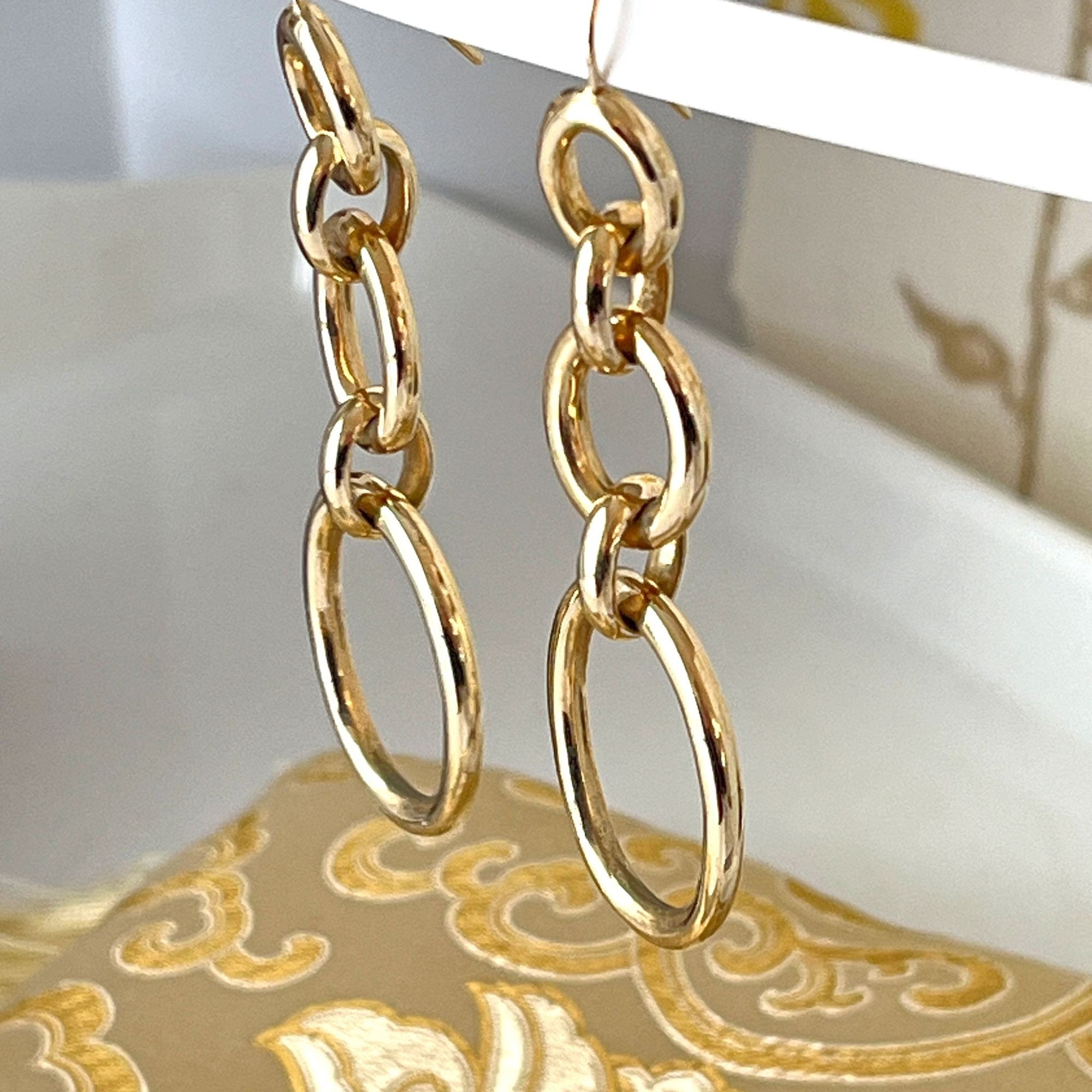 Vintage 60s RLL Ralph Lauren Chain Dangle Pierced Earrings - Etsy