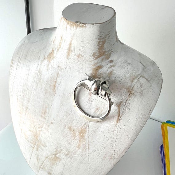 Unusual Vintage Machine Age Art Deco Chrome Brooch Pi… - Gem