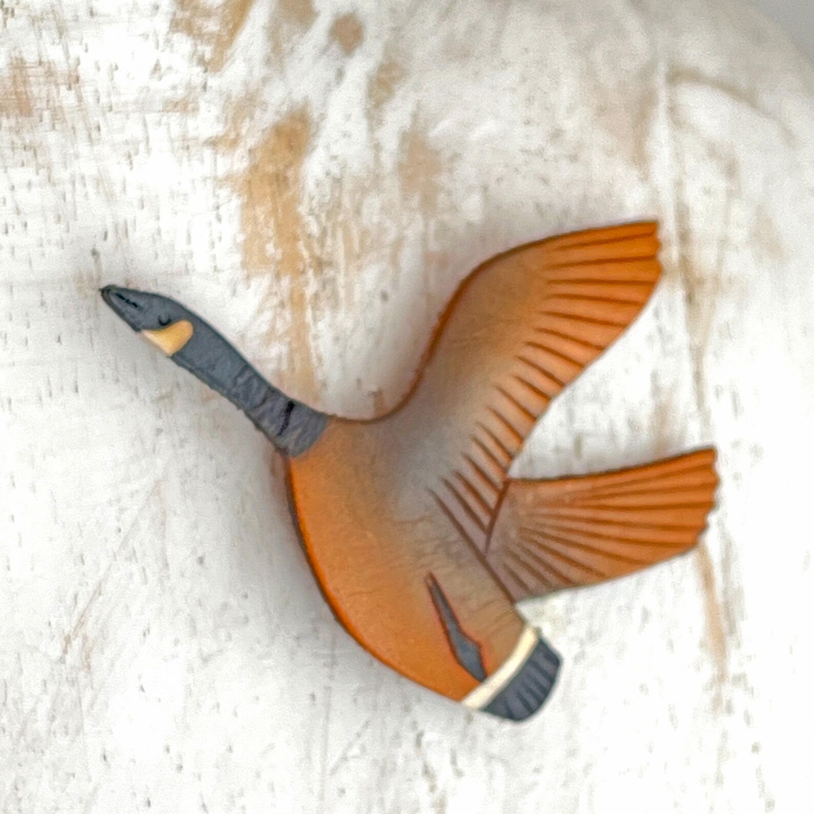 Vintage Ombre Hand-painted Leather Canada Goose Brooch Pin - Etsy