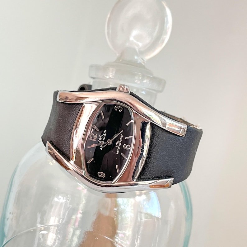 Vintage 1990s Mod Space Age and Klein Unisex Oval Watch Black Face - Etsy