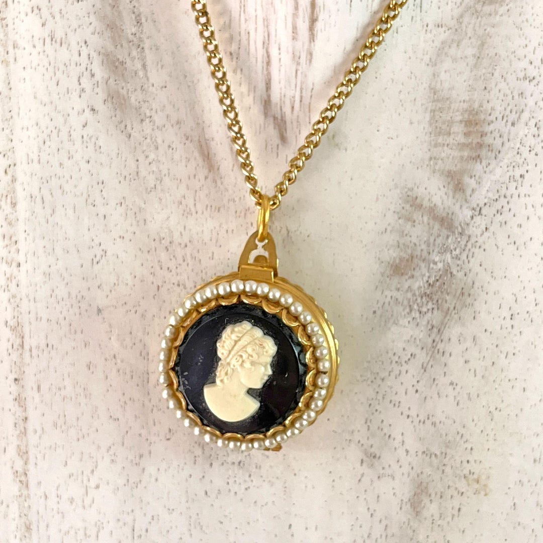 Vintage Double Sided Locket 1960s Romantic Necklace Cameo - Etsy