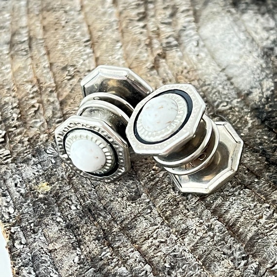 Vintage 1920s 1930s Snap Cuff Buttons Cufflinks Black… - Gem