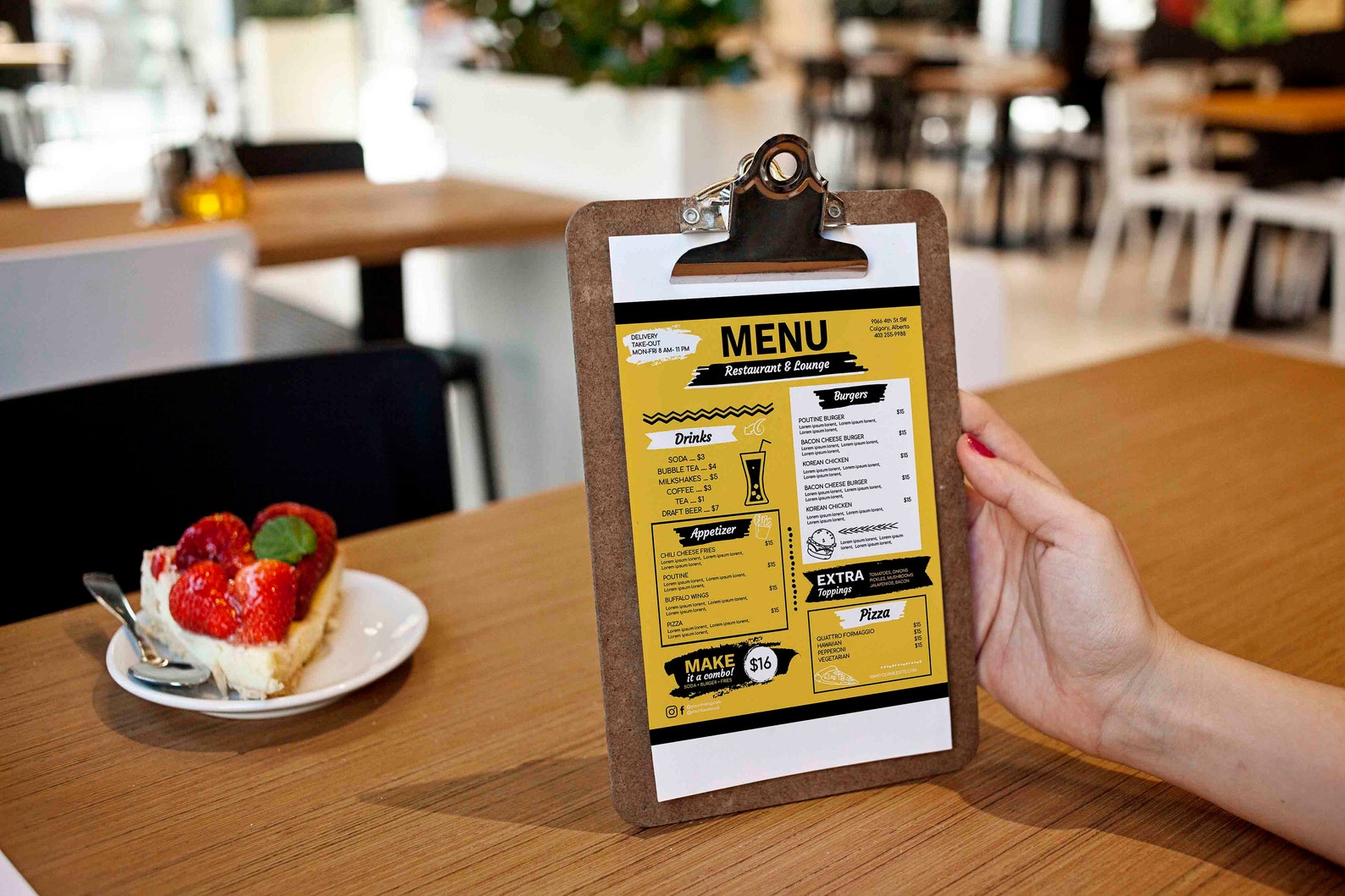 Simple Yellow Menu Template, Minimalist Yellow Menu, Simple Yellow ...