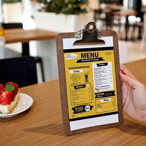 Simple Yellow Menu Template, Minimalist Yellow Menu, Simple Yellow ...