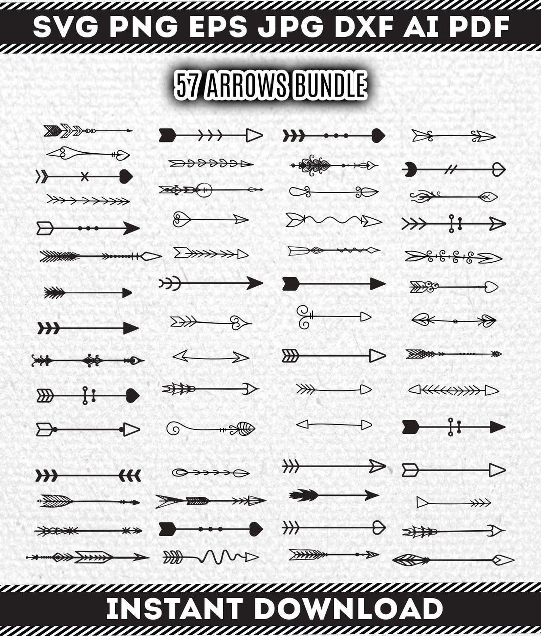 57 Arrow SVG Cut File Bundle, Instant Download, Printable Vector, Clip ...