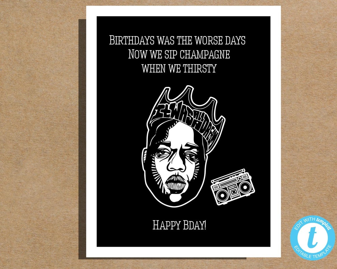 Notorious BIG Birthday Card Biggy Smalls Birthday Card - Etsy Australia