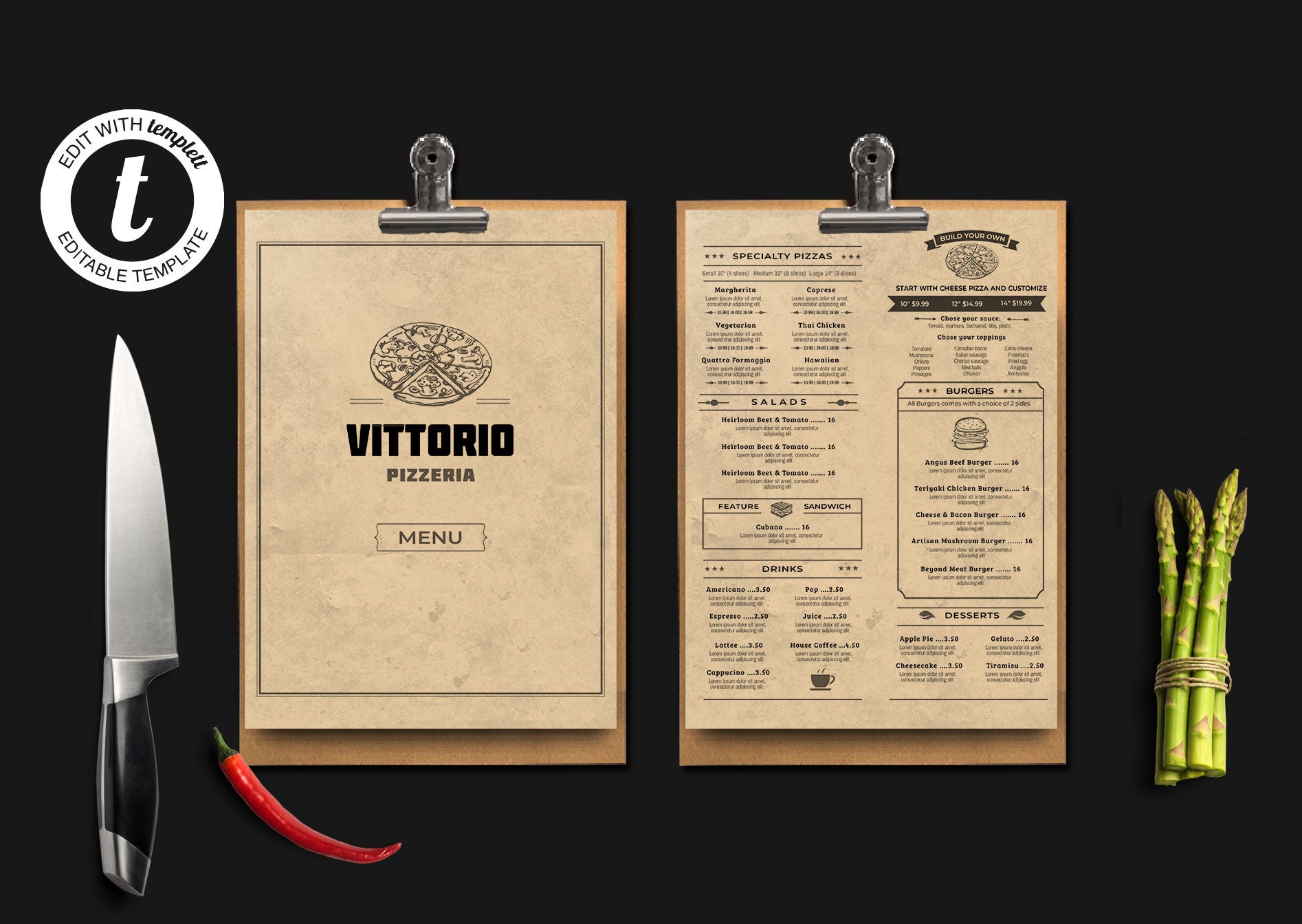 Fast Casual Restaurant Menu Template, Casual Restaurant Food Menu ...