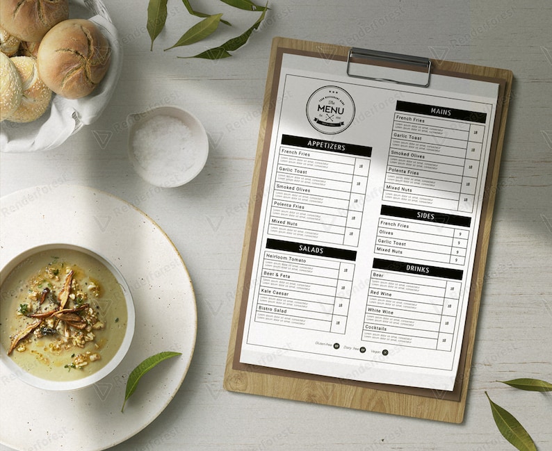 Simple Restaurant Menu Template, Restaurant Food Menu Template, Simple ...