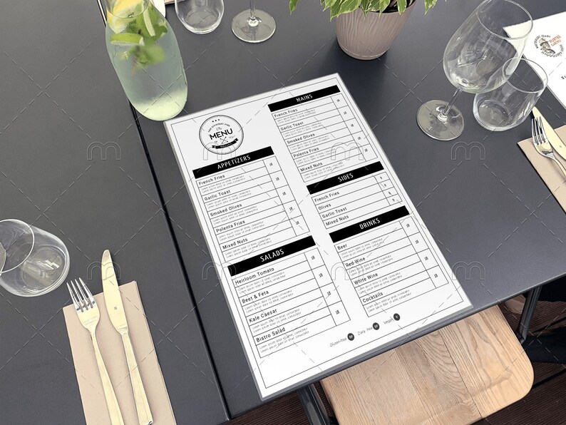 Simple Restaurant Menu Template, Restaurant Food Menu Template, Simple ...