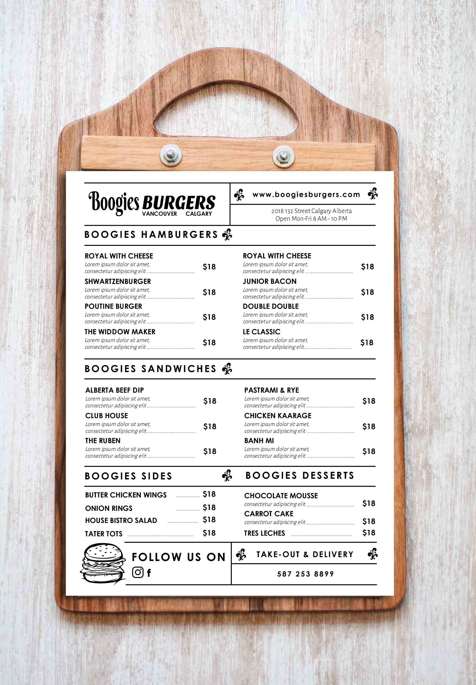 Casual Restaurant Menu Template, Simple Fast Casual Menu Template ...