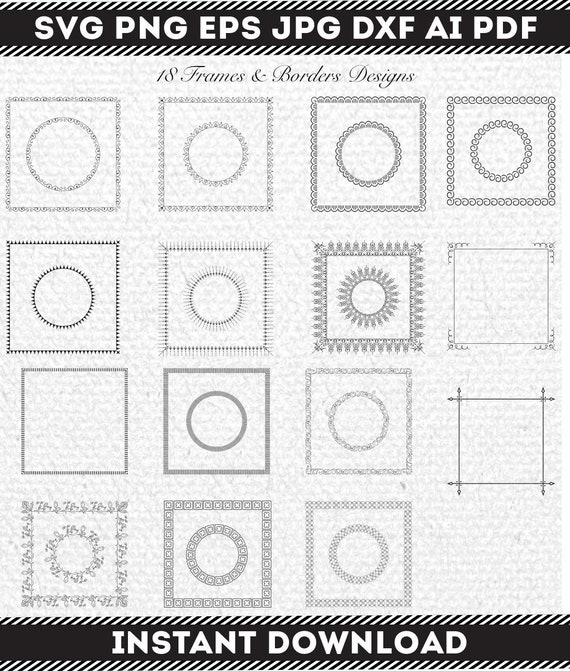 Border Frames Bundle SVG Cut Files Frames Bundle Svg Frames | Etsy