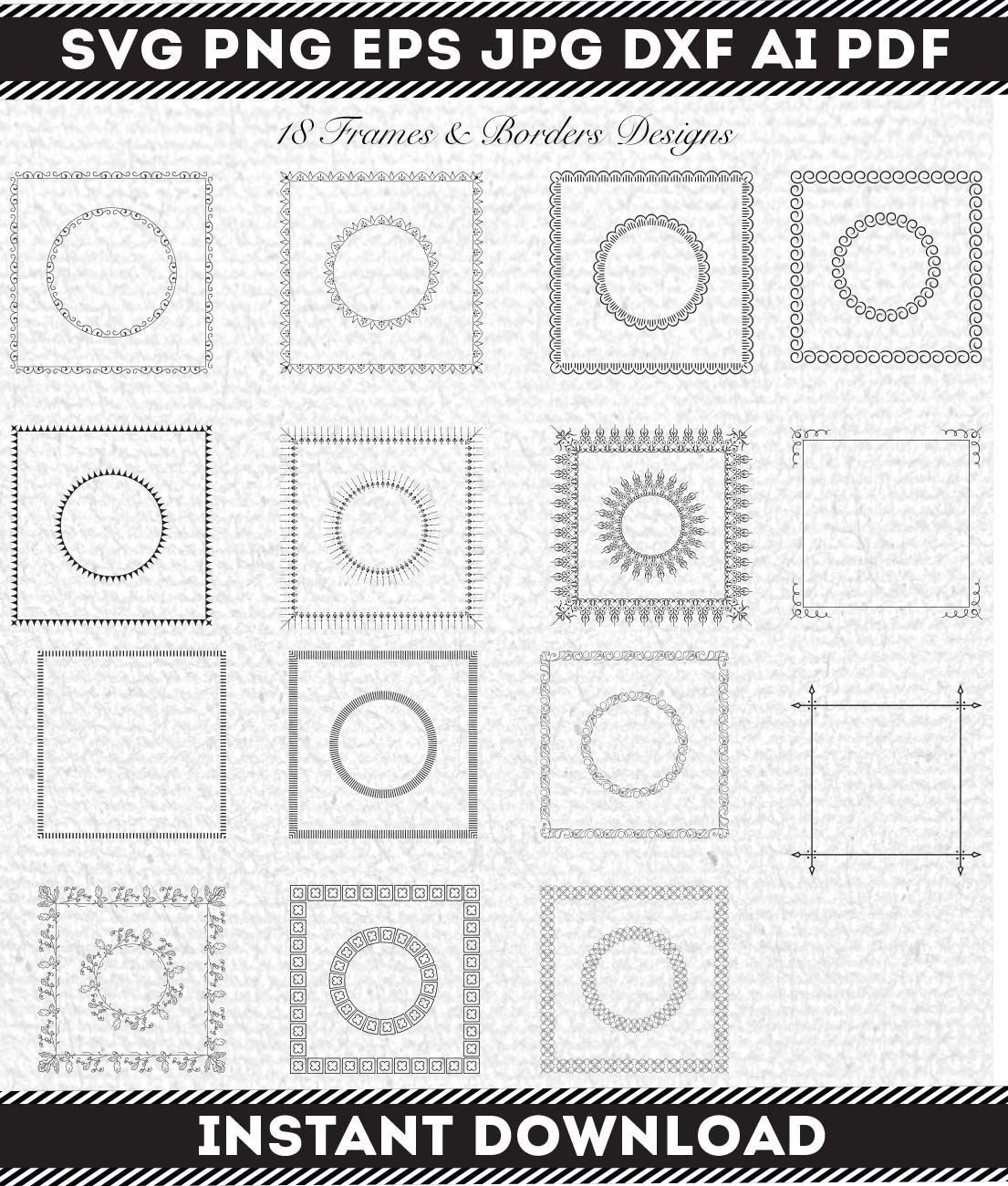 Border Frames Bundle SVG Cut Files, Frames Bundle Svg, Frames SVG ...