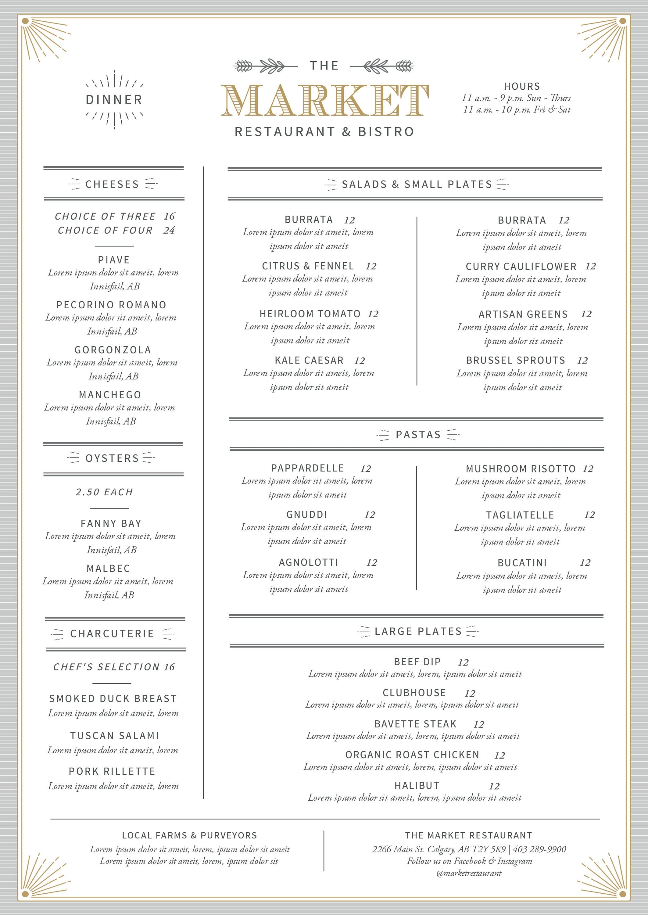 Bistro Restaurant Menu Template Simple Elegant Menu Template | Etsy Canada