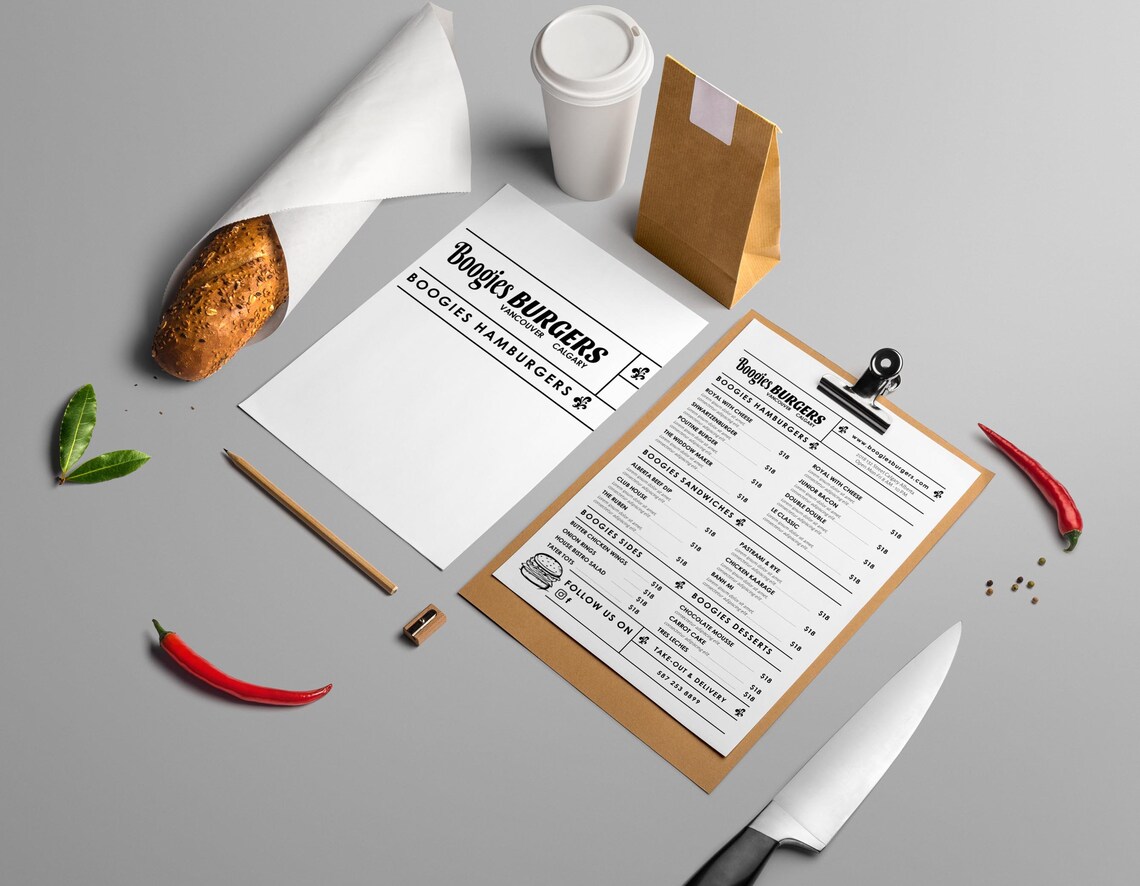 Casual Restaurant Menu Template Simple Fast Casual Menu - Etsy UK