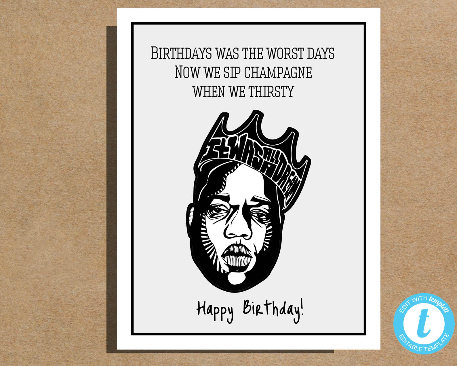 Notorious BIG Birthday Card Biggy Smalls Birthday Card - Etsy Australia