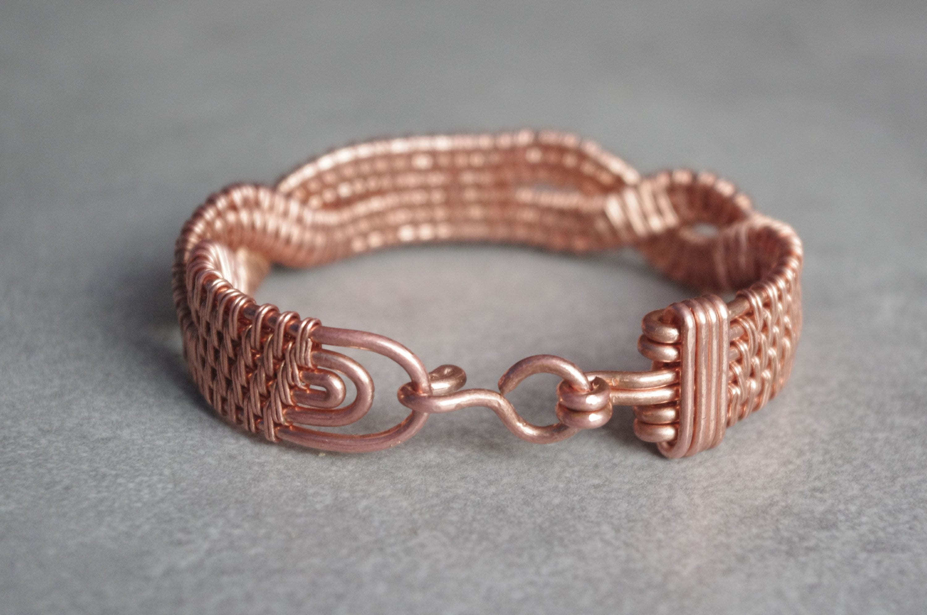 Copper Wire Wrapped Bracelet. Fantasy Wide Twisted Infinity Pattern. - Etsy