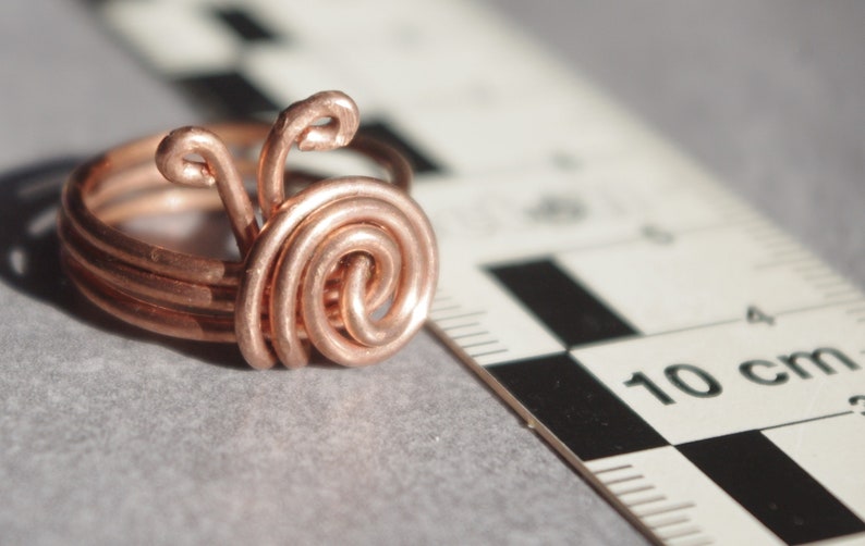 Copper Wire Wrapped Ring - Snail Pattern. Option Pure or Oxidized ...